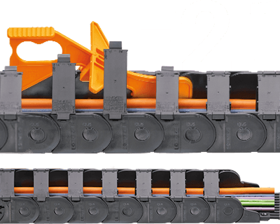 chaînes porte-câbles, câbles souples, coussinets, embouts à rotule et ...